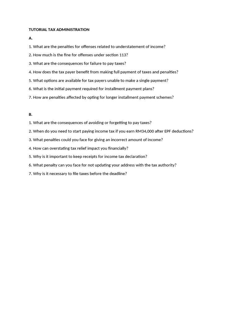 Tutorial Question Tax Administration | PDF