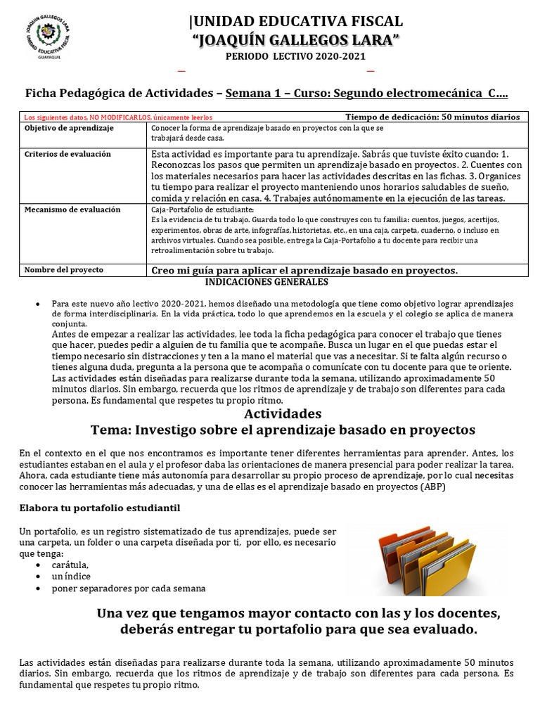 Aprendizaje Basado en Proyectos en Casa | PDF | Aprendizaje en base a proyectos | Aprendizaje