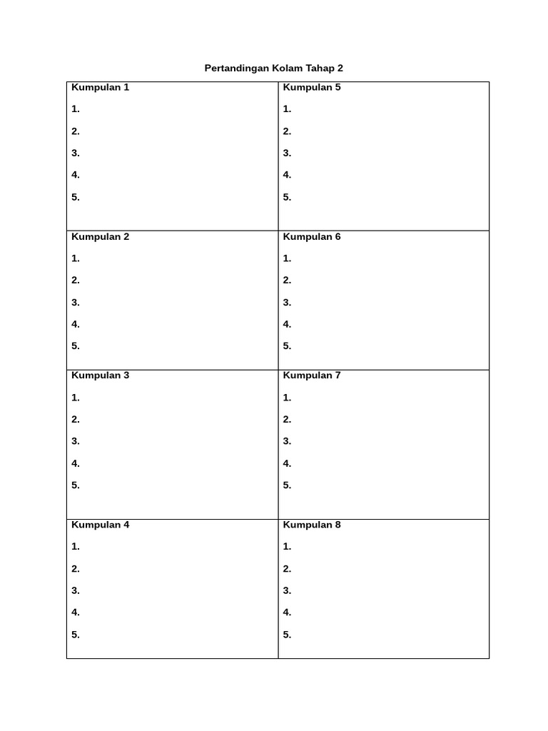 Pertandingan Kolam Tahap 2 | PDF