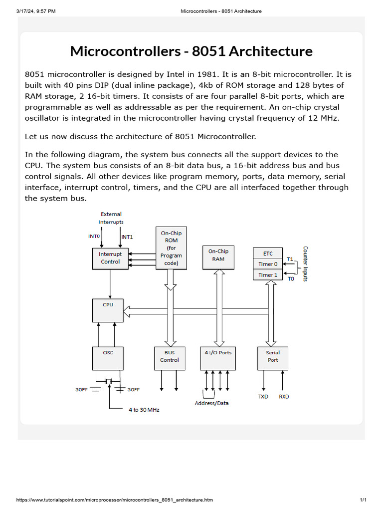Microcontrollers - 8051 Architecture | PDF | Home & Garden | Computers