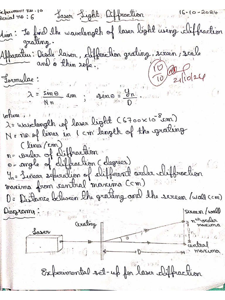 Laser Light Diffraction | PDF