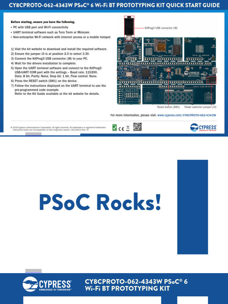 4343w Psoc 6 Wi-Fi BT Prototyping Kit Quick Start Guide | PDF | Games & Activities | Technology ...