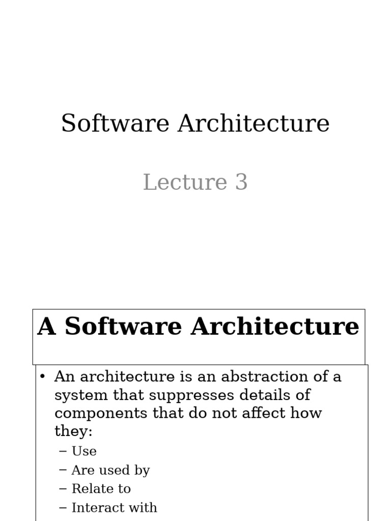 Lecture 3 - Software Architecture - 2 | PDF | Common Object Request Broker Architecture ...