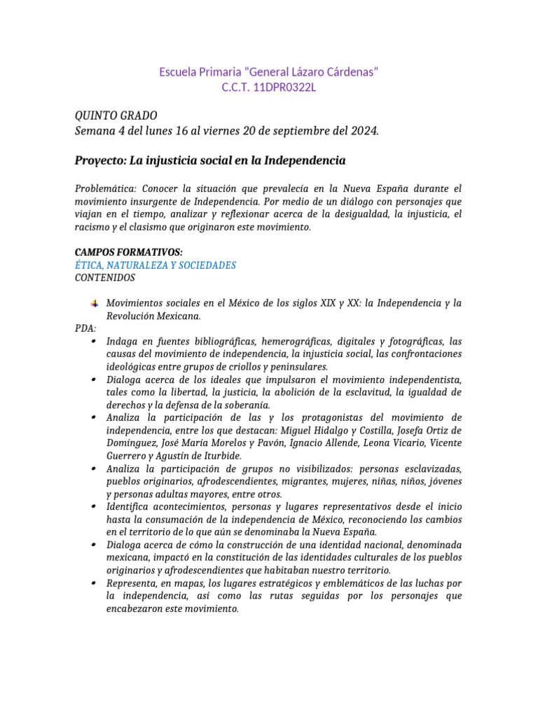 Injusticia Social en la Independencia | PDF | México | Racismo