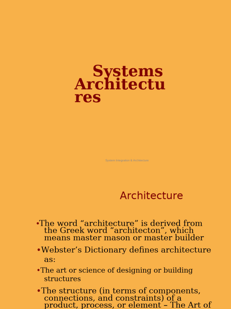 Lecture 3 Software Architecture 1 Pdf System Systems Engineering