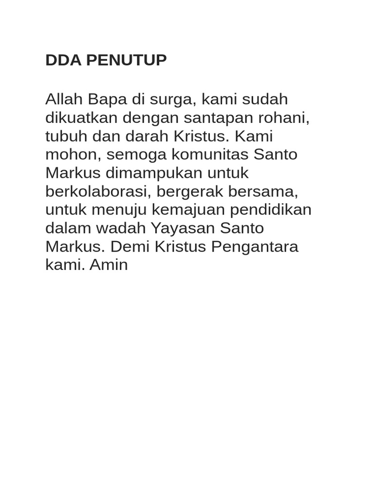 Doa Penutup - 220825 - 091830 | PDF | Memasak, Makanan, & Anggur