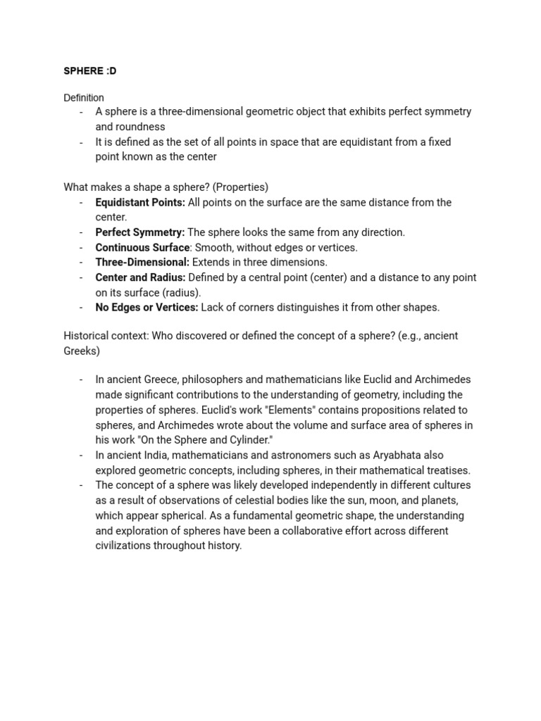 SPHERE | PDF | Art | Science & Mathematics