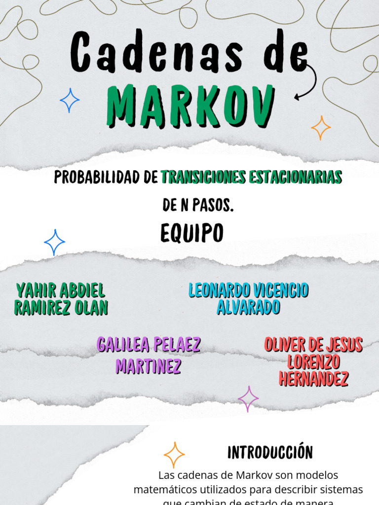 Cadenas de Markov y Transiciones Estacionarias | PDF | Cadena Markov ...