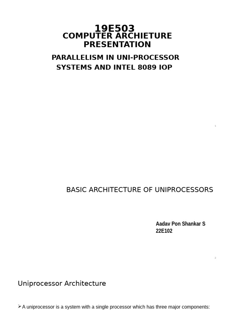 Parallelism in Uni-Processor Systems and Intel 8089 Iop | PDF | Central Processing Unit | Thread ...