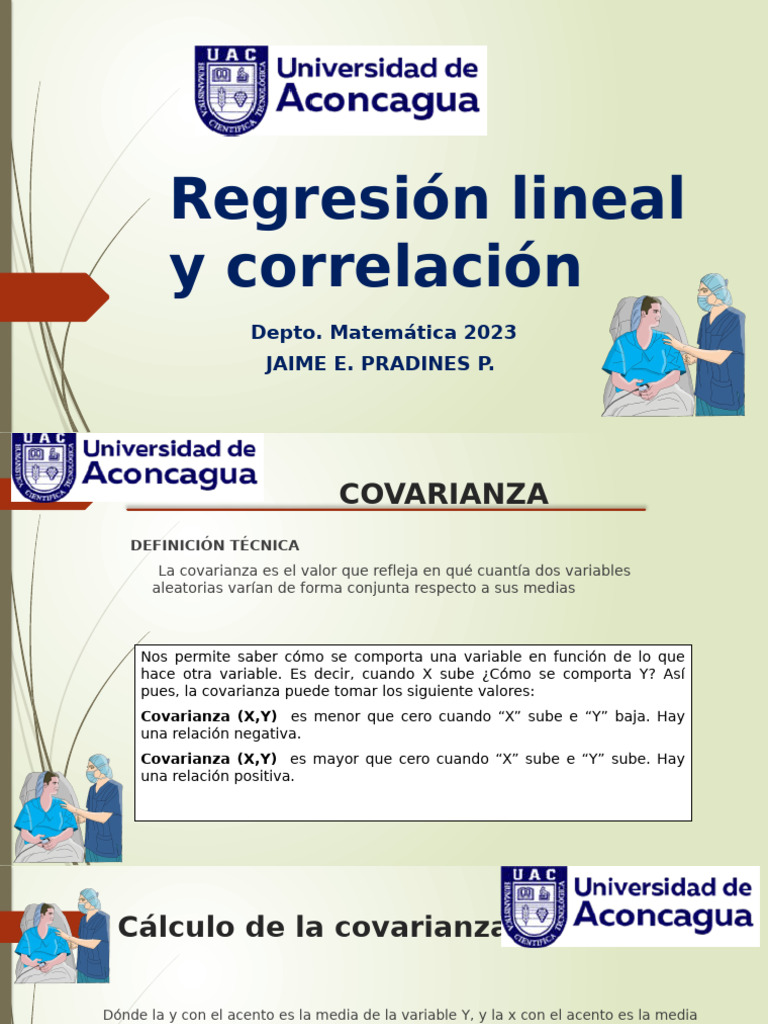 Covarianza y Regresión Lineal 2023 | PDF | Covarianza | Regresión lineal