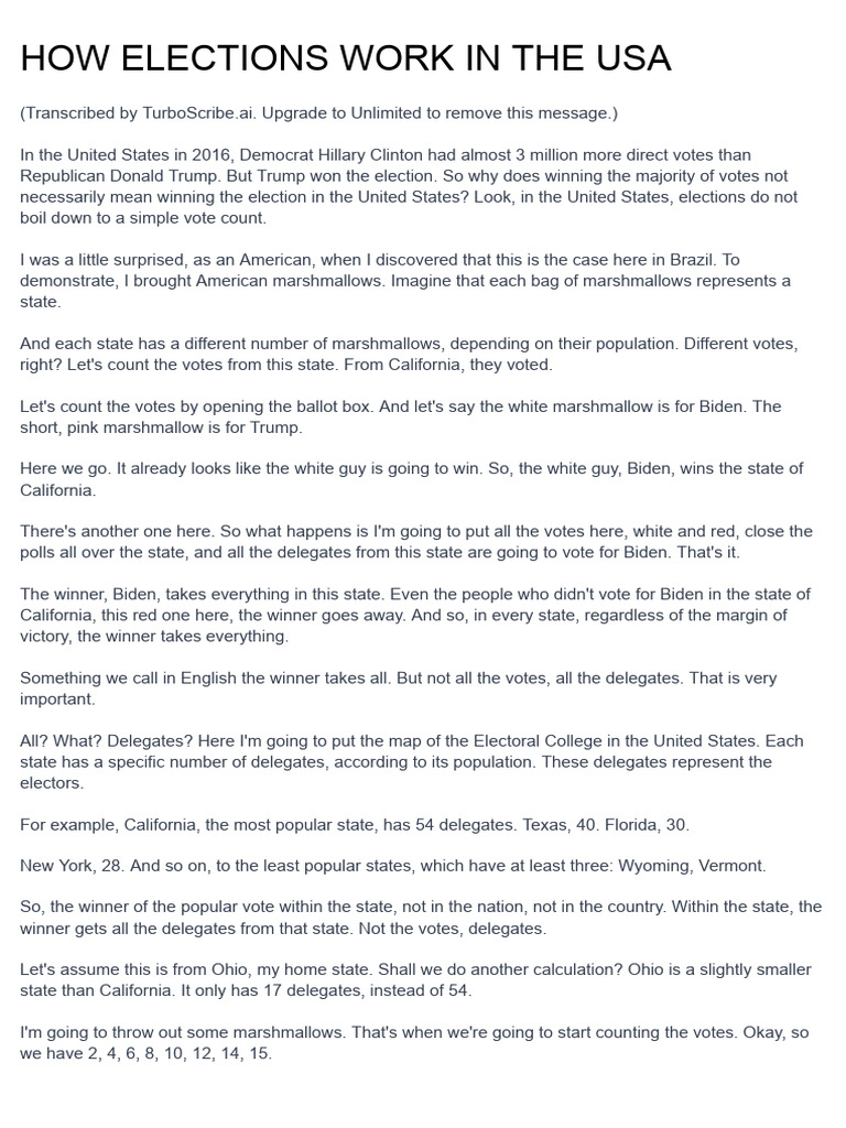 How Elections Work In The Usa Pdf Swing State Republican Party