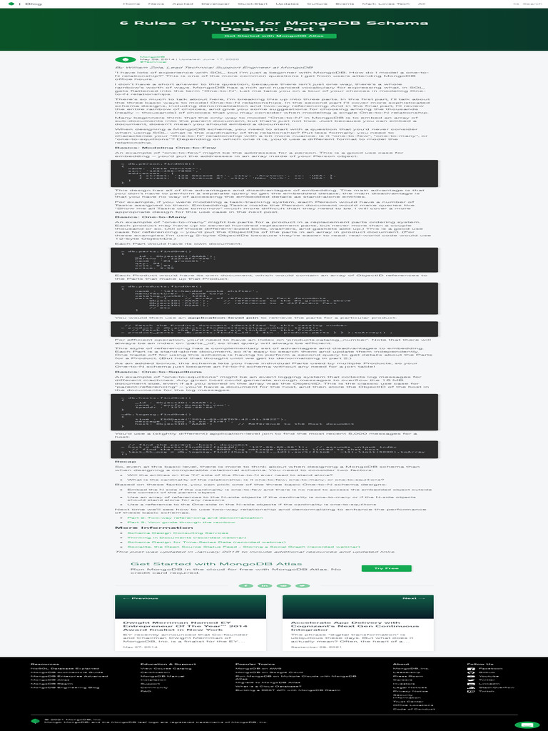 Mongodb Schema Design Part 1 | PDF | Mongo Db | Computing