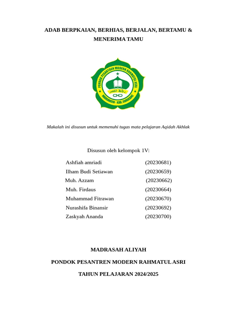Adab Berpakaian dan Bertamu dalam Islam | PDF | Karier & Perkembangan