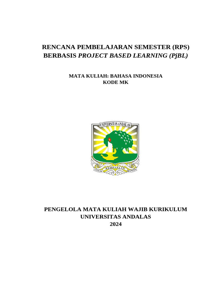 RPS MKWK Bahasa Indonesia 2024 | PDF