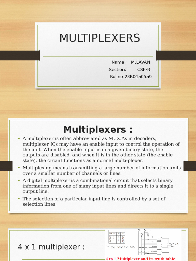MULTIPLEXERS | PDF | Mathematical Logic | Electrical Circuits