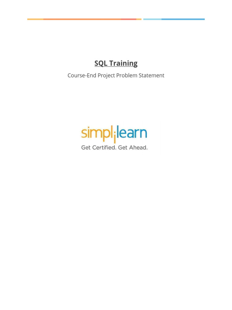 SQL Training: Course-End Project Problem Statement | PDF | Data Management | Computing