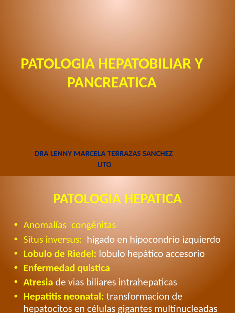 Clase 19 Patologia Hepatobiliar y Pancreatica | PDF | Páncreas | Hepatitis