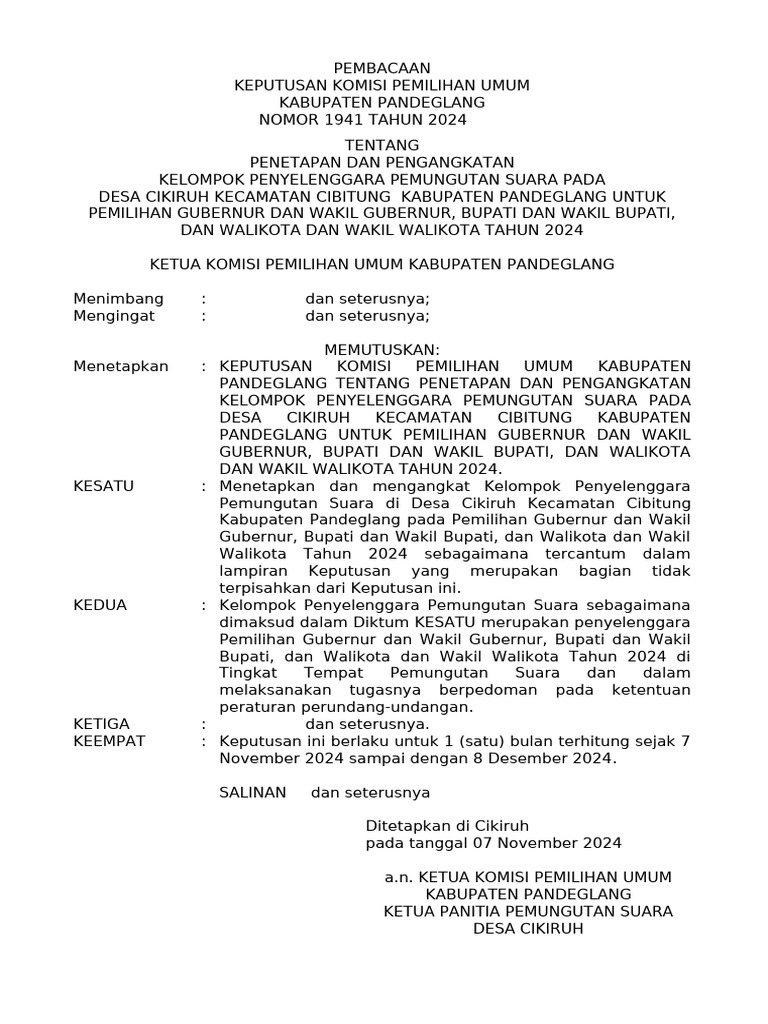 Baca Keputusan KPPS | PDF