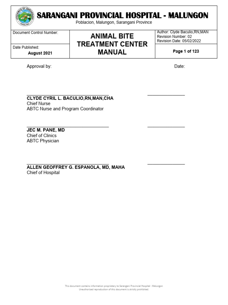 Abtc Manual | PDF | Rabies | Public Health