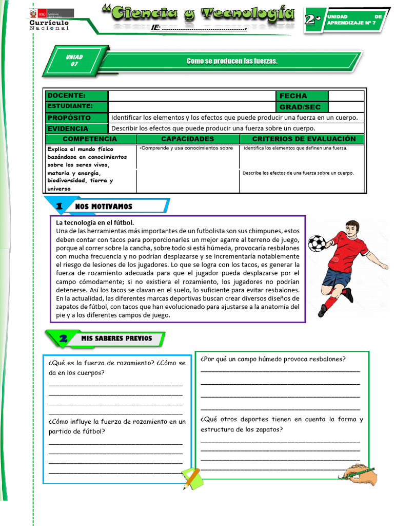 A-2º Act 2 Cyt Unid 7 - Sem 1 | PDF | Fuerza | Vector Euclidiano