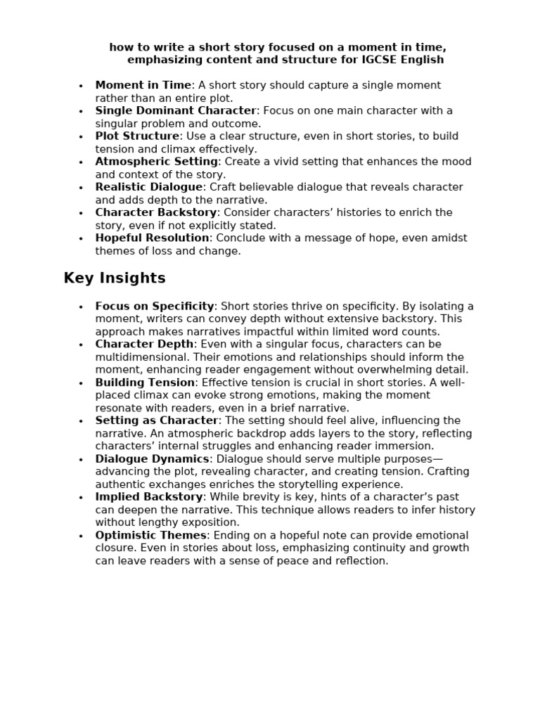 Writing Short Stories: Key Techniques | PDF | Career & Growth | Foreign ...
