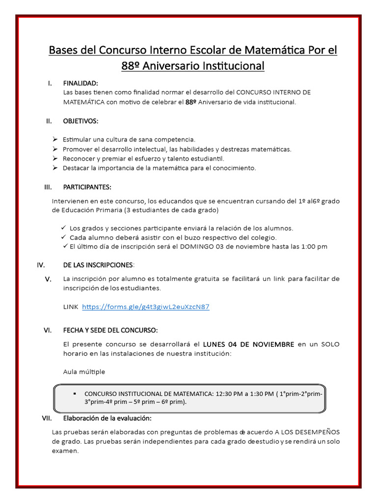Bases de Concurso 2024 | PDF | Educación primaria