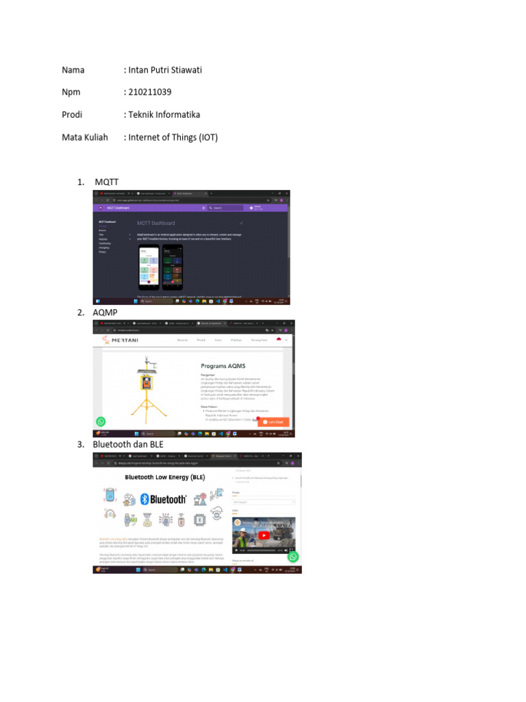 Tugas Jenis Protokol IoT | PDF
