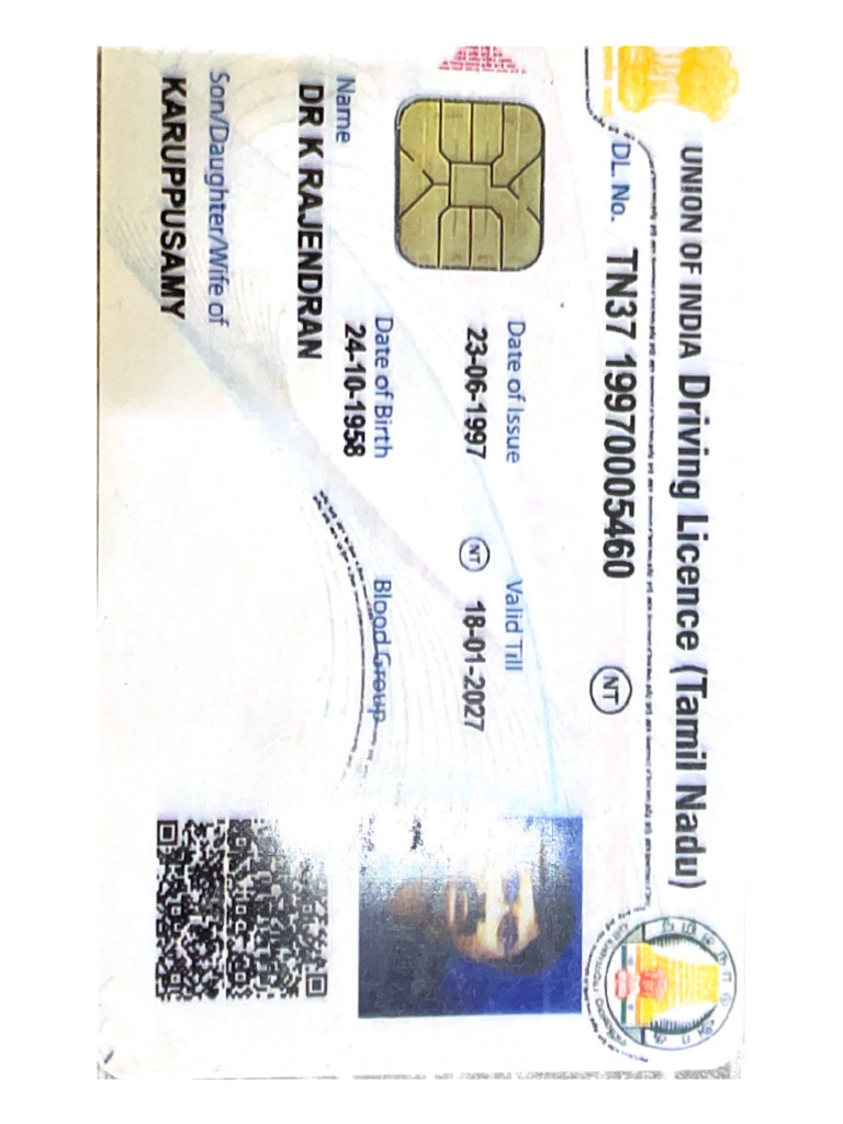 UNION of INDIA Driving Licence (Tamil Nadu) | PDF