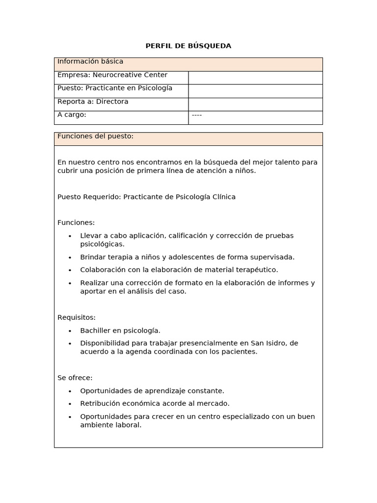 Modelo Perfil | PDF | Crecimiento personal y profesional