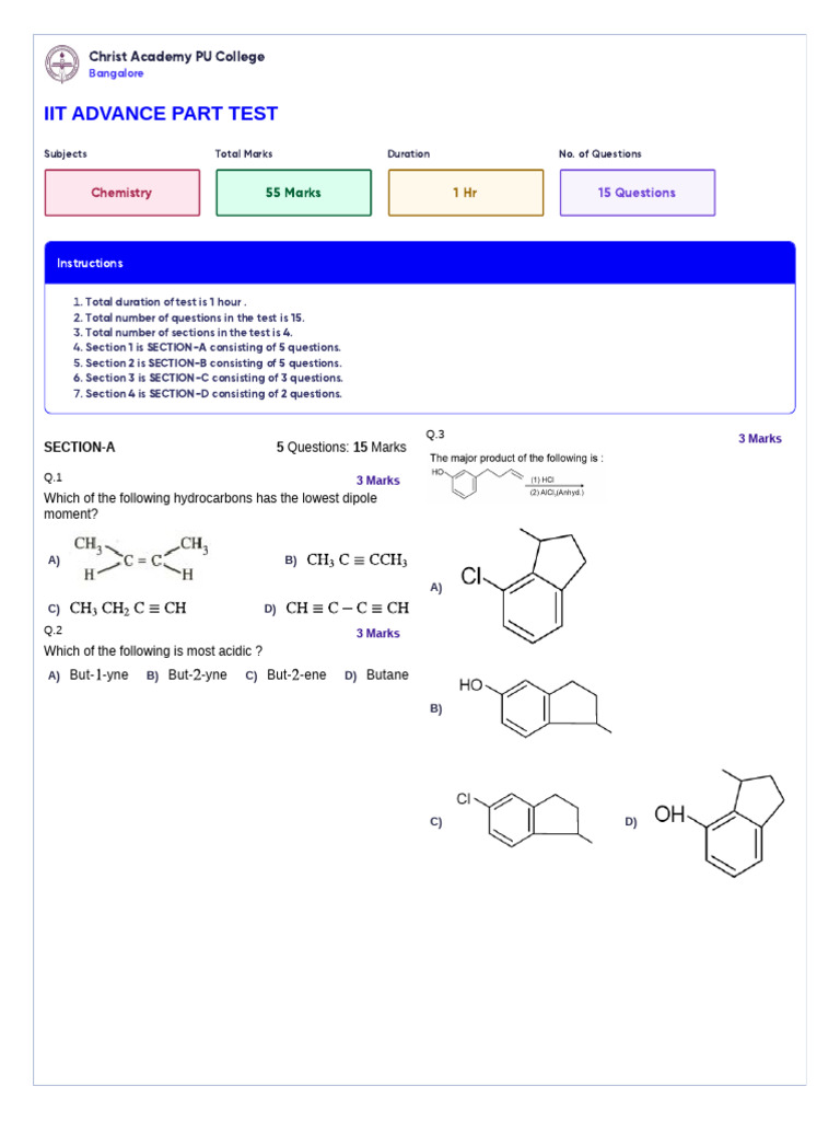 CHEM ADV PT-01 | PDF | Chemical Reactions | Chemistry