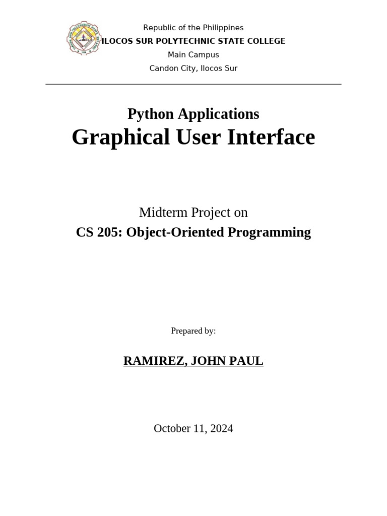 Midterm Project Template Ramirez | PDF | Technology & Engineering