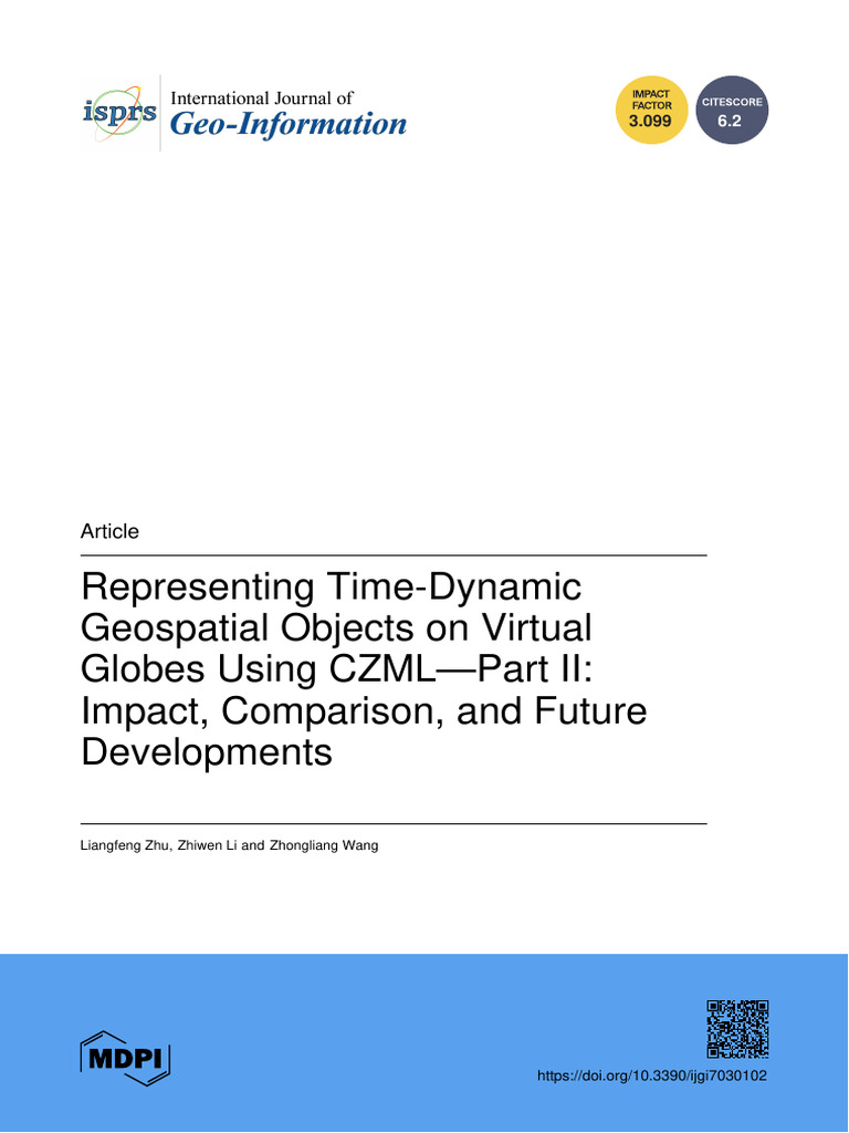 2018 Representing Time Dynamic Geospatial Objects On Virtual Globes Using Czml Part Ii Impact
