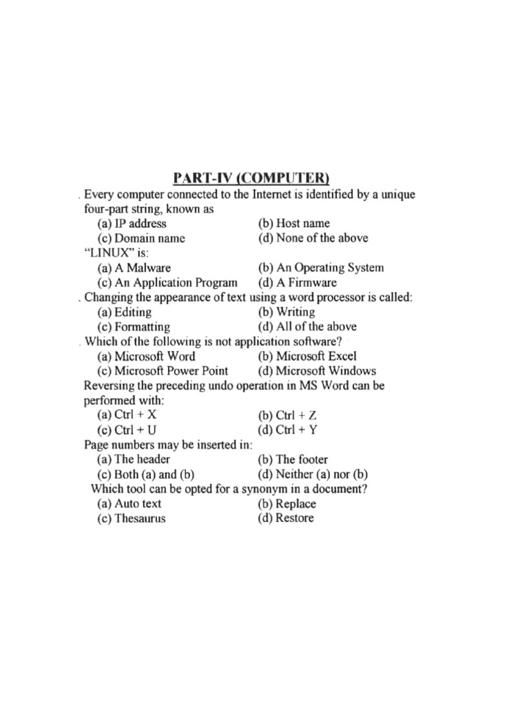 Computer Mcqs Special Osssc | PDF | Computer Data Storage | File Transfer Protocol