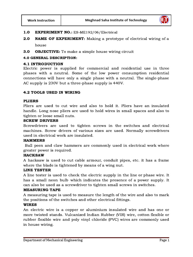 Electrical Wiring Guide | PDF | Fuse (Electrical) | Electrical ...