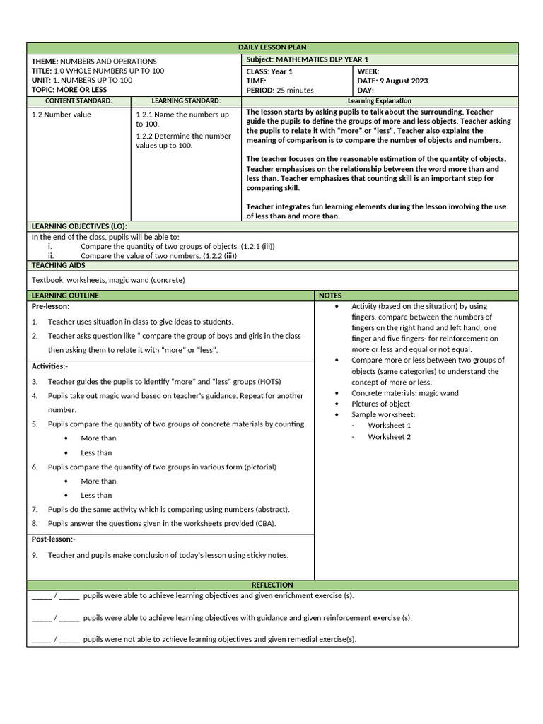 DAILY LESSON PLAN | PDF | Teachers | Lesson Plan