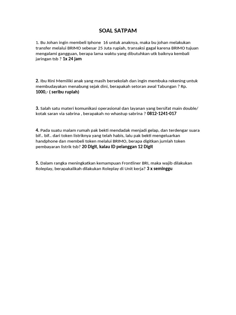 Soal Soal Bsec Tahun 2022 | PDF