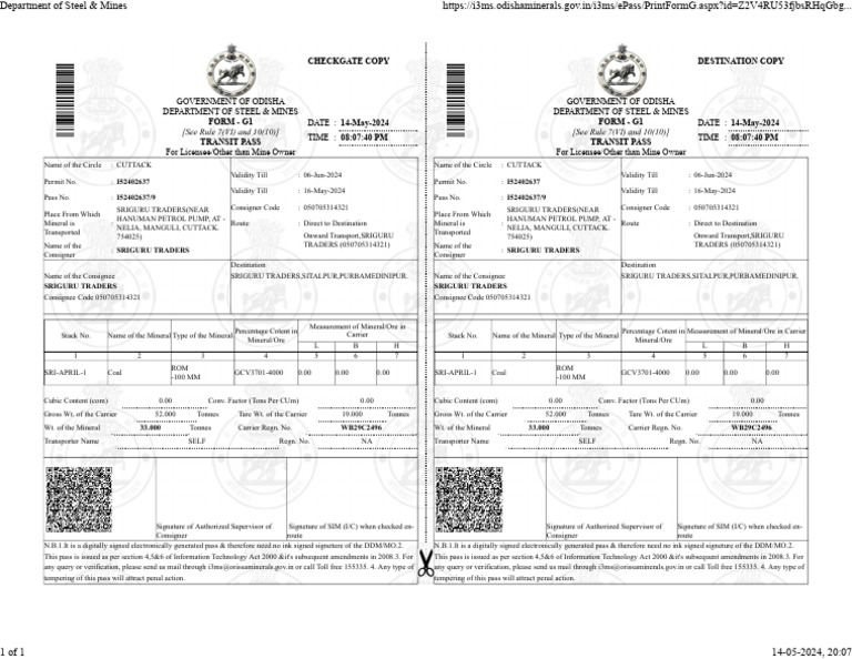 Government of Odisha Department of Steel & Mines Date: Time: Government ...