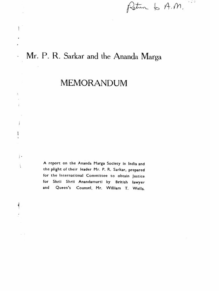 Wells Memo 1974 | PDF