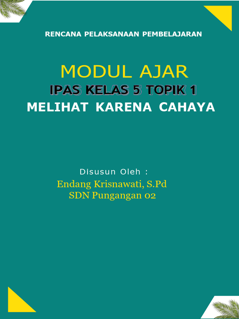 Modul Ajar Kelas 5 Mapel IPAS Sifat Cahaya ENDANG KRISNAWATI | PDF ...