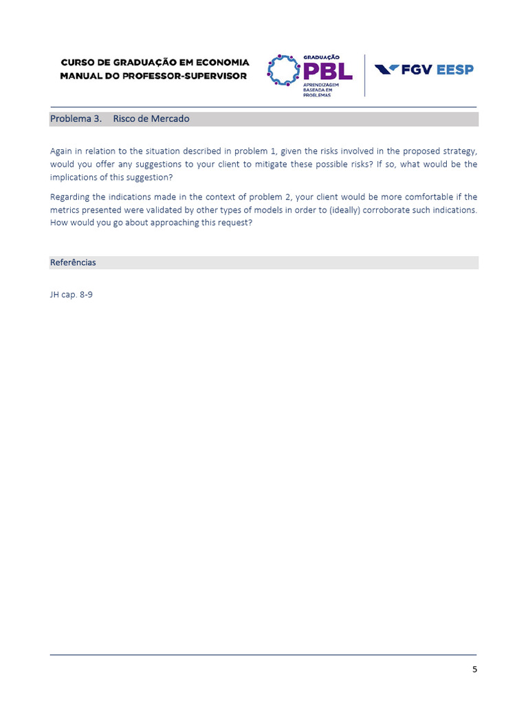 Problem 3 - Gerenciamento de Riscos PBL 2024 | PDF | Finance & Money Management