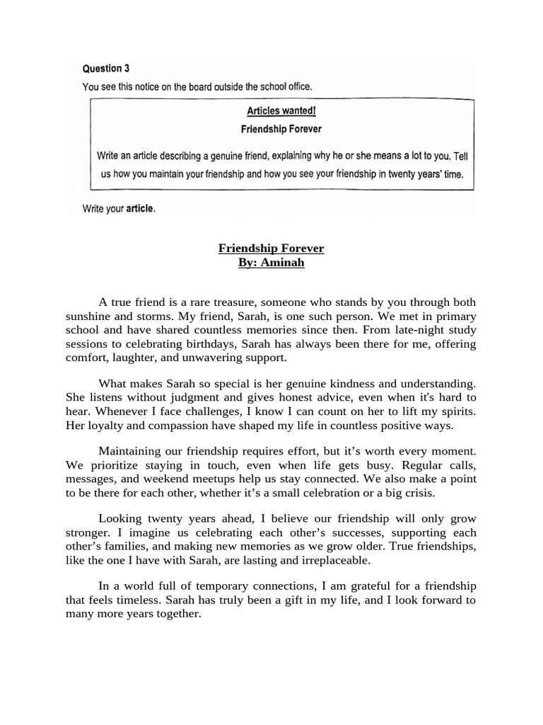 ARTICLES Friendship Forever | PDF | Wellness