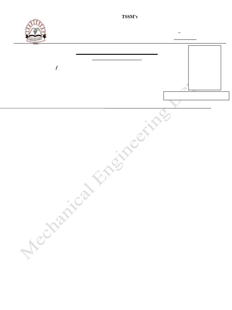 Reporting Form - Mechanical Engineering Department | PDF