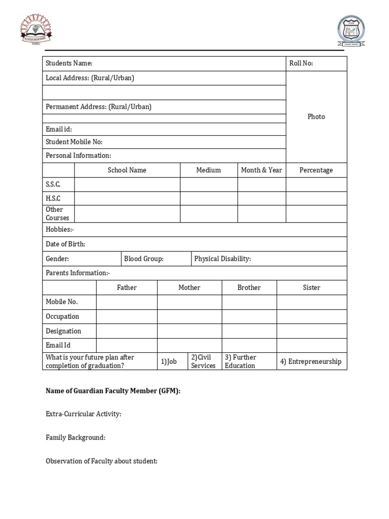 GFM Form New | PDF