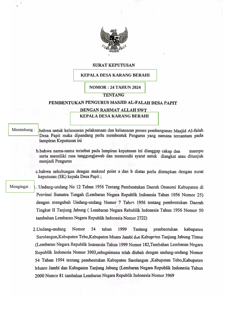 SK Kepala Desa | PDF