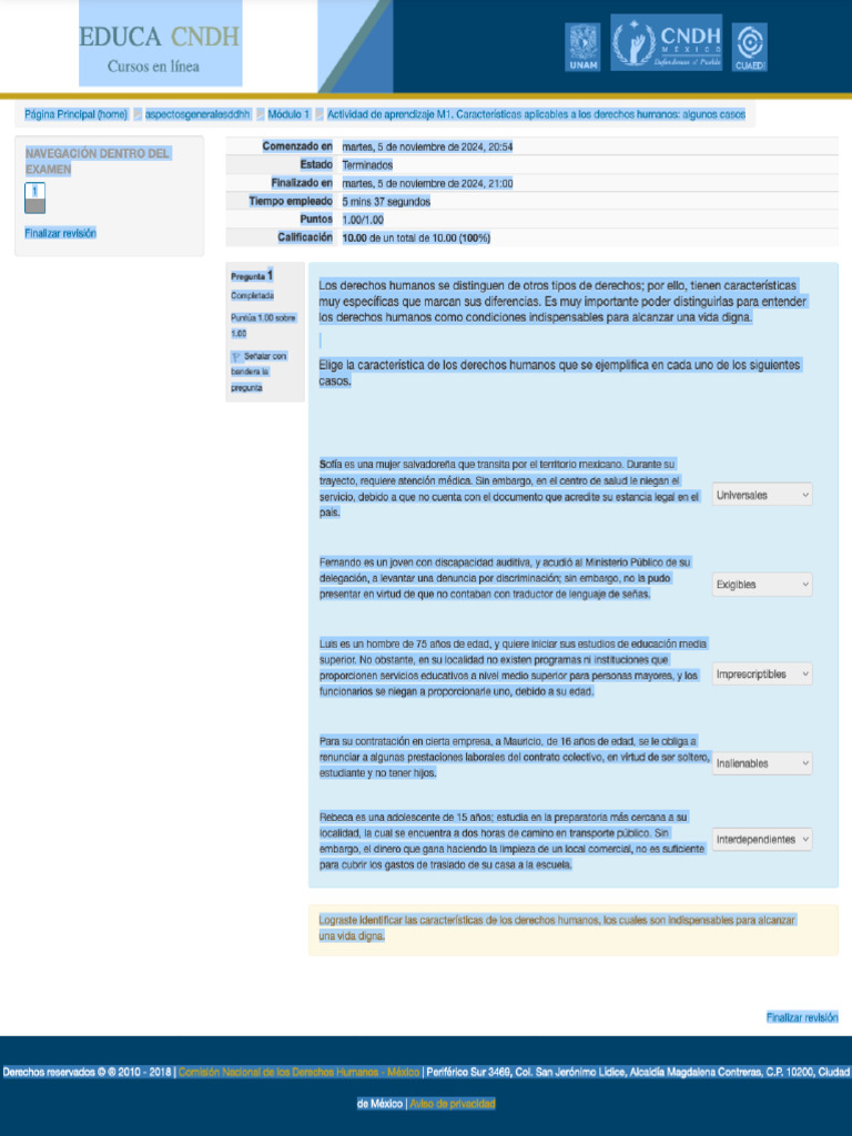 Aspectos Generales D H Actividad de Aprendizaje M1. Características ...