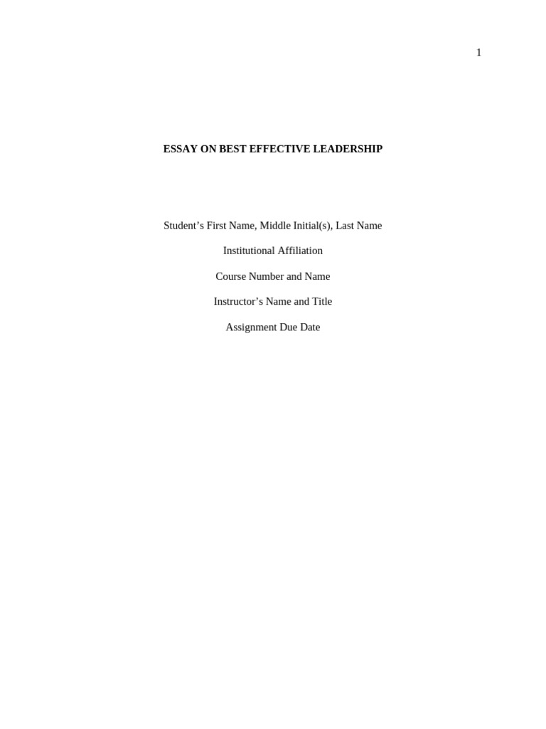 Apa Template (4) Best Effective Leadership | PDF | Leadership | Creativity