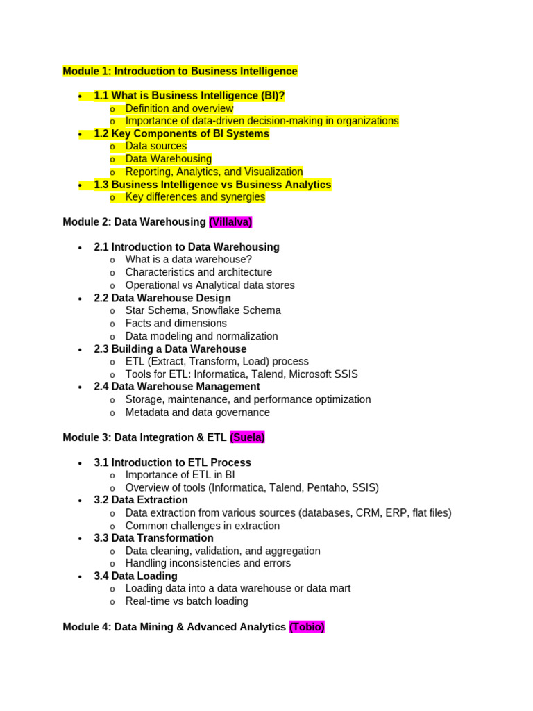 Business Intelligence Essentials | PDF | Data Warehouse | Data Analysis