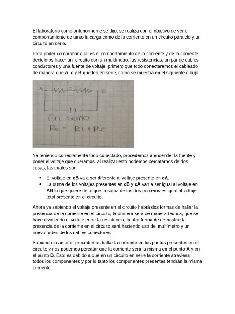 El Laboratorio Como Anteriormente Se Dijo | PDF | Red eléctrica ...