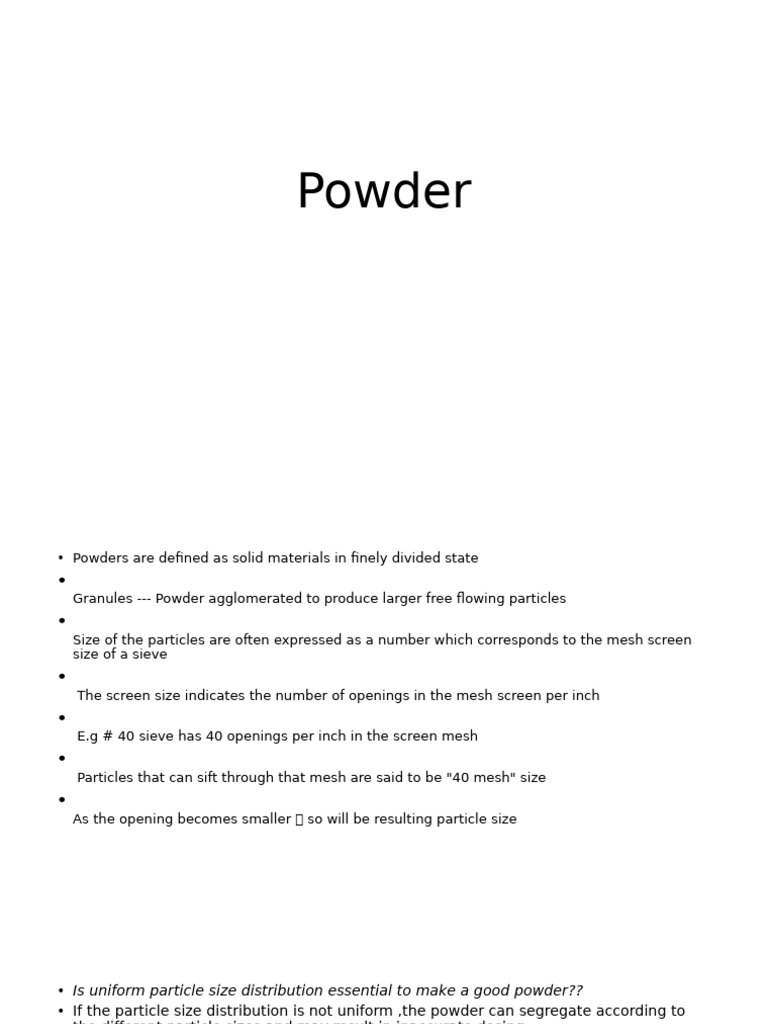 Powder | PDF