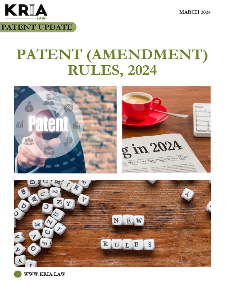 Summary of Changes - Patents (Amendment) Rules 2024 | PDF | Patent ...